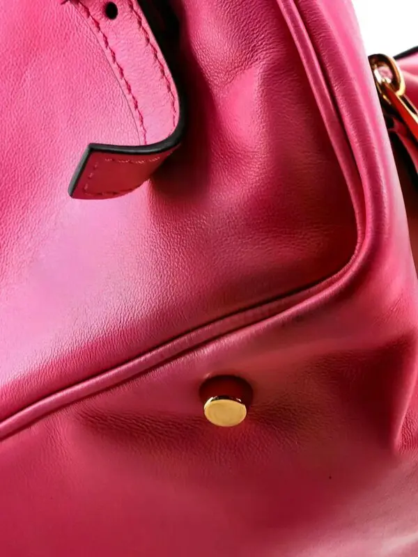 Versace Leather Shoulder Bag With Tag Detail - Pink