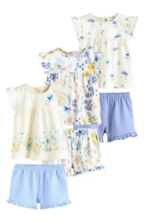 NEXT 6-pack Assorted Floral Print Tops And Shorts Set - Blue Multi