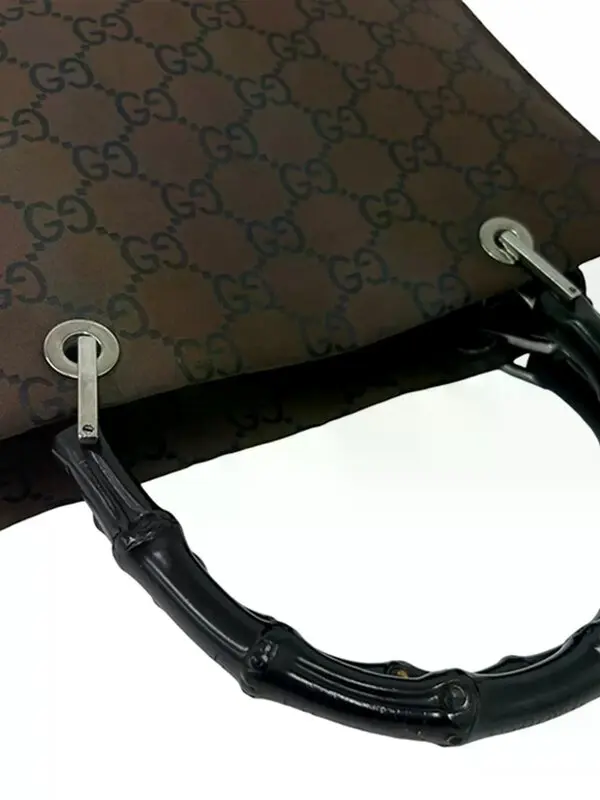 Gucci Gg Nylon Bamboo Satchel