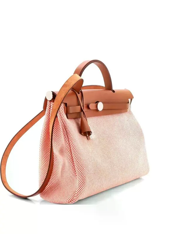 Hermès Herbag Zip Criss Viking Toile And Leather 31 Shoulder Bag