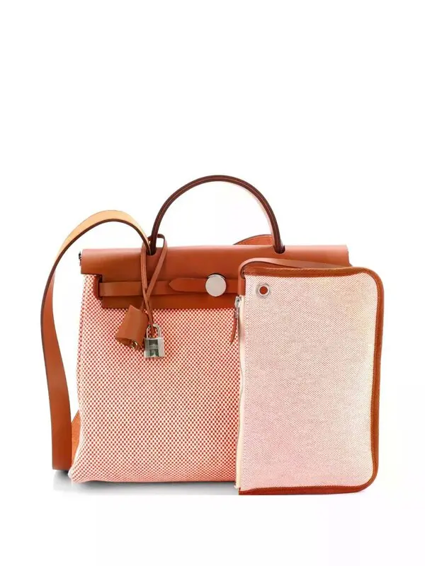 Hermès Herbag Zip Criss Viking Toile And Leather 31 Shoulder Bag