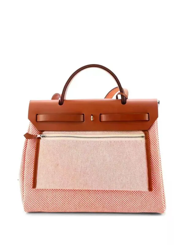 Hermès Herbag Zip Criss Viking Toile And Leather 31 Shoulder Bag