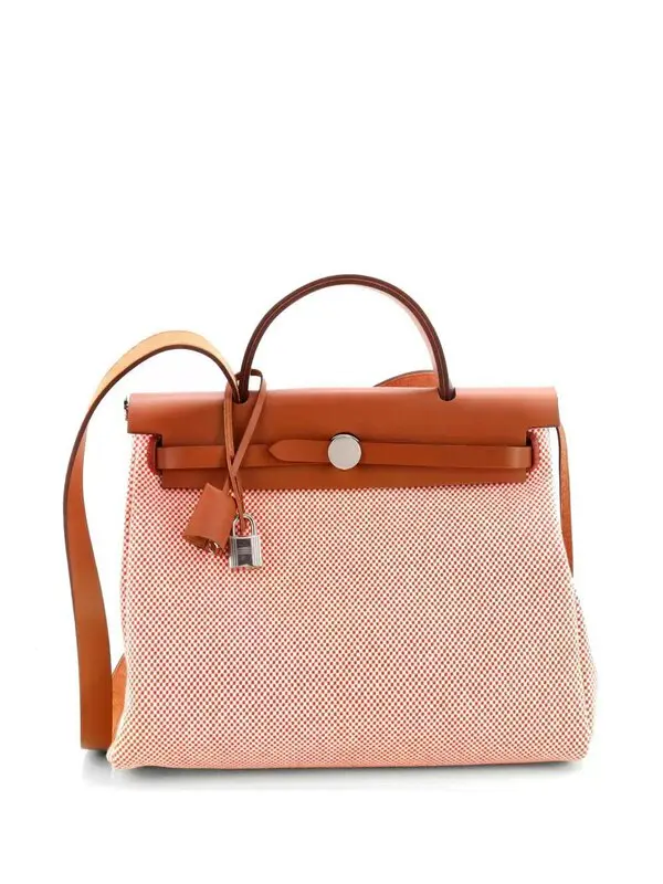 Hermès Herbag Zip Criss Viking Toile And Leather 31 Shoulder Bag