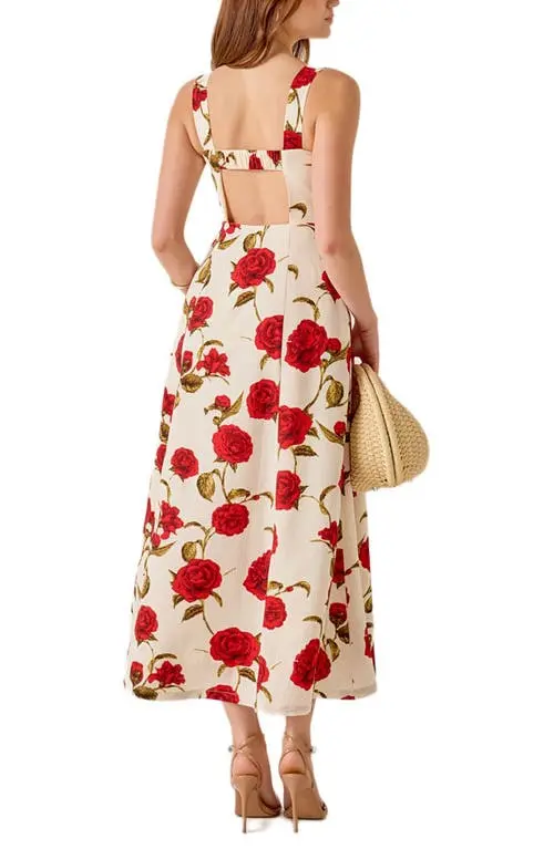 MARSY Rose Print Maxi Dress