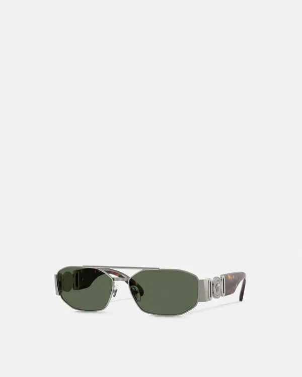 Versace Medusa Biggie Sunglasses - Metallic+havana