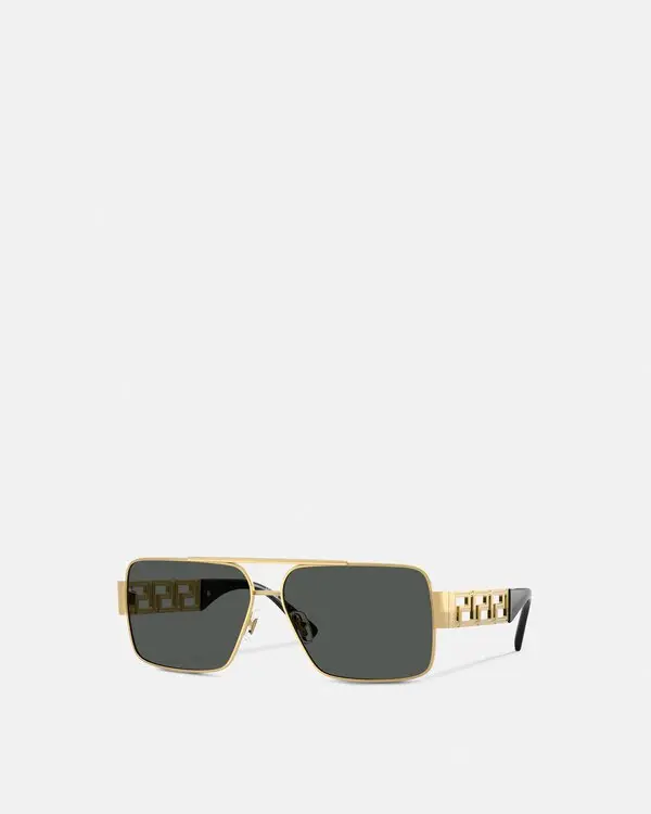 Versace Greca Navigator Sunglasses - Black+gold