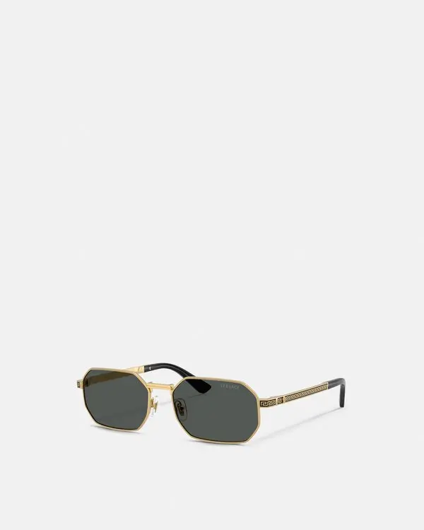 Versace Greca Flow Sunglasses - Black+gold