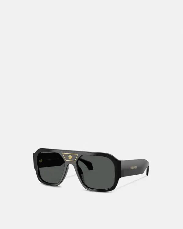 Versace Signature Navigator Sunglasses - Black