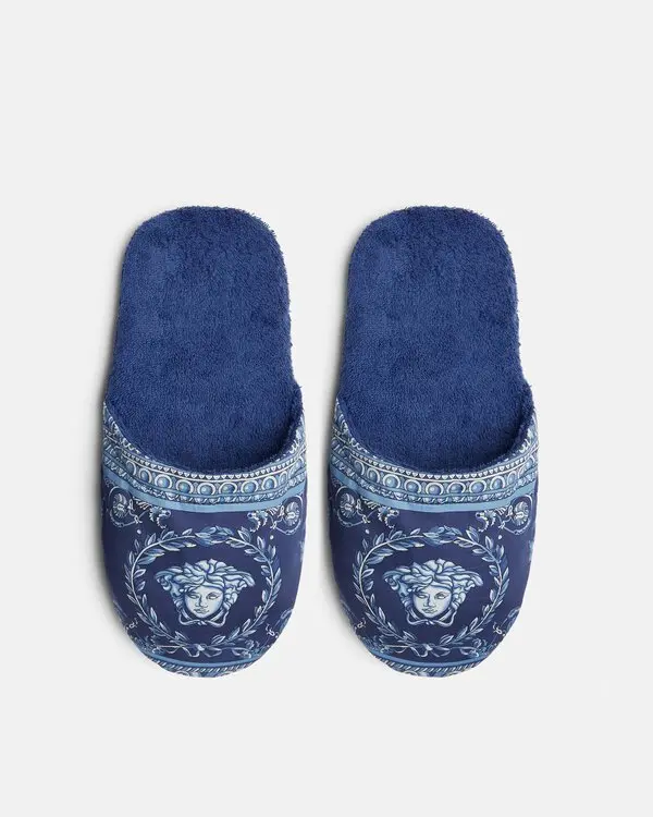 Versace I ♡ Baroque Slippers - Blue