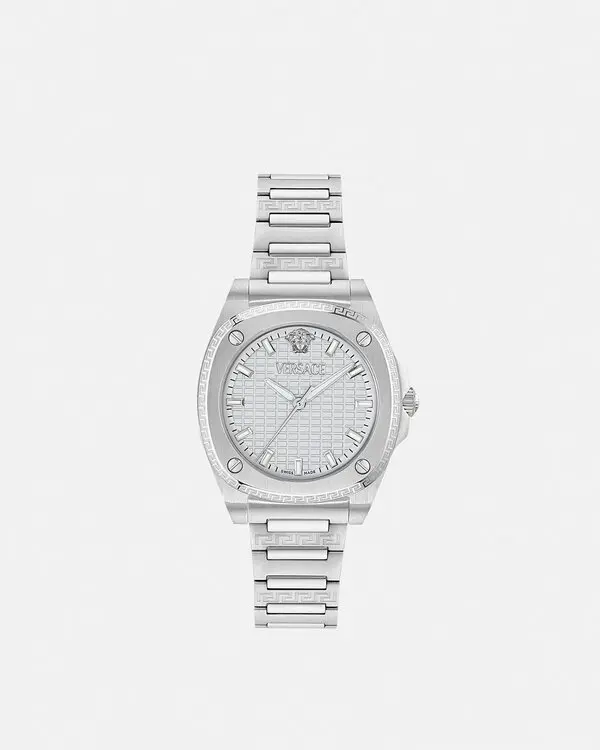 Versace Greca Pulse Stainless Steel Watch - Silver