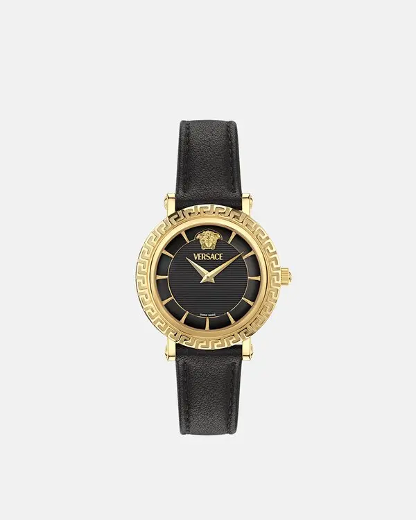 Versace Greca Sphere Nova Watch - Black+gold