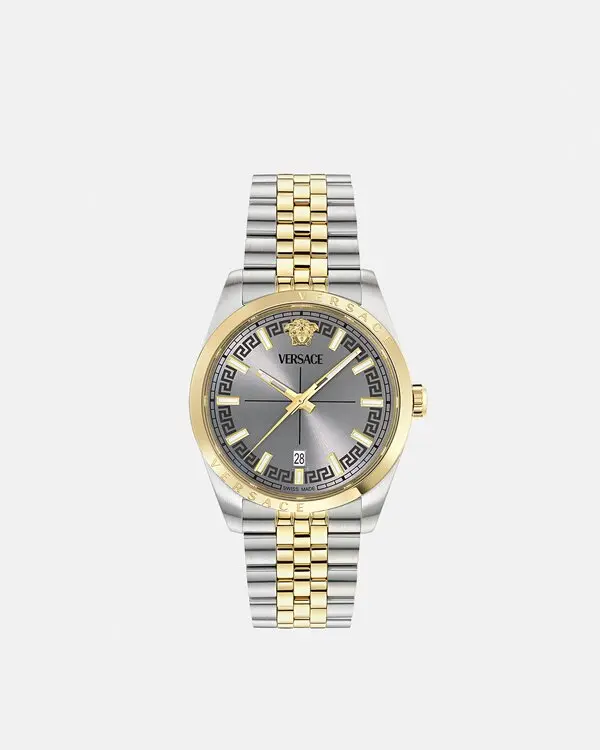 Versace Millenyium Gent Watch With Greca Motif - Gold+silver