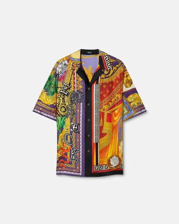 Versace Printed Silk Twill Regular Shirt
