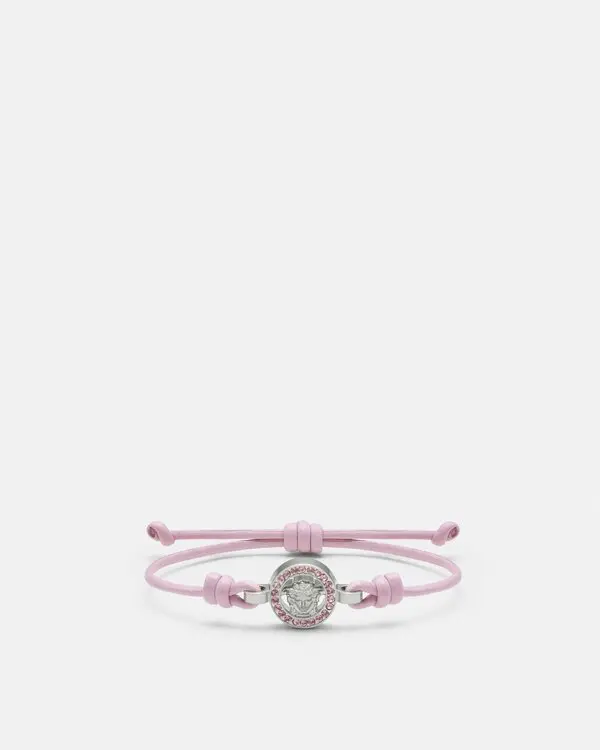Versace Medusa '95 Crystal Leather Bracelet - Pink