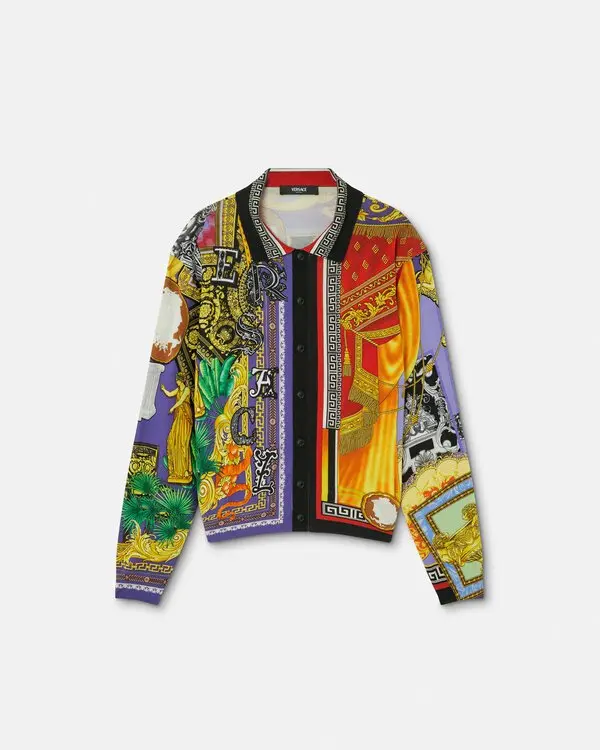Versace Patchwork Silk Knit Shirt