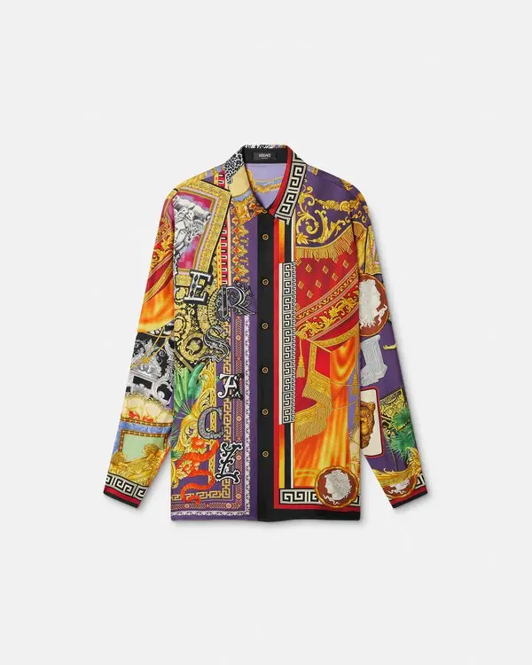 Versace Printed Silk Twill Regular Shirt - Print
