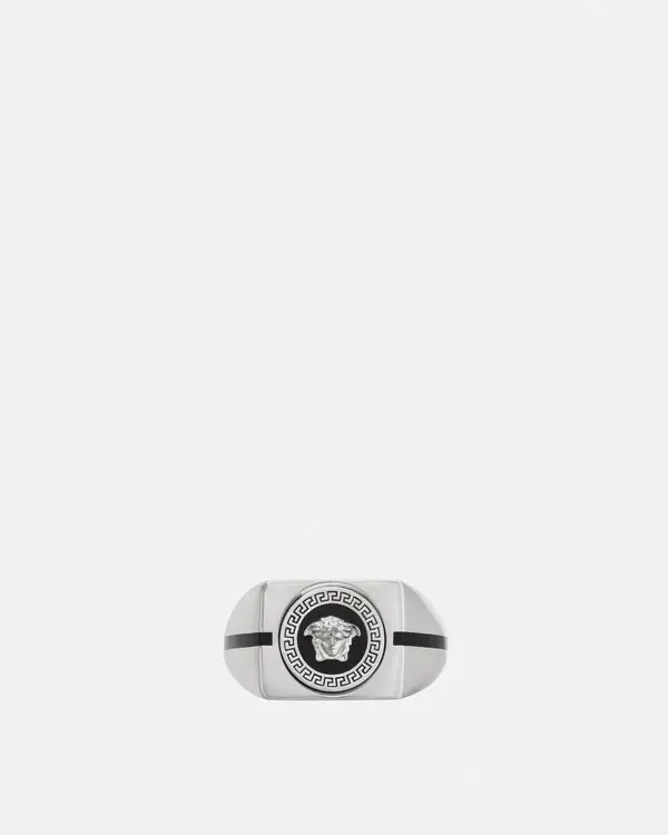 Versace Icon Ring With Medusa Emblem - Silver