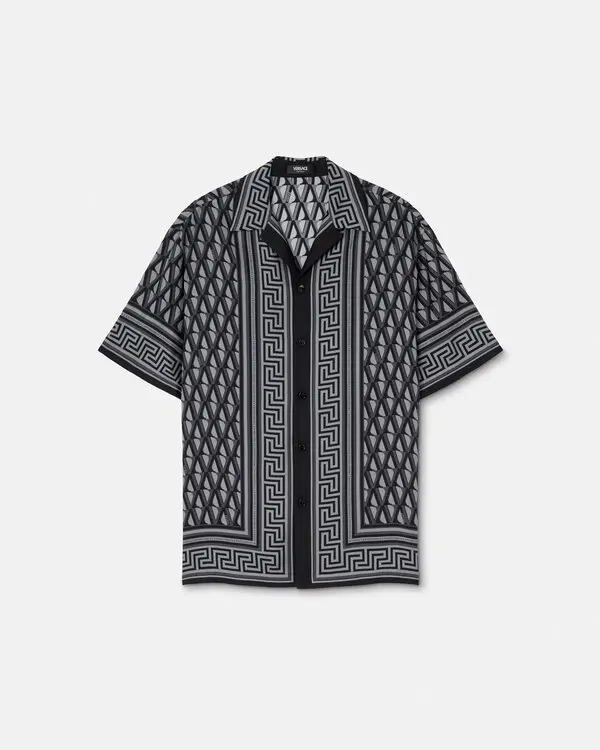 Versace Printed Silk Twill Slim Shirt