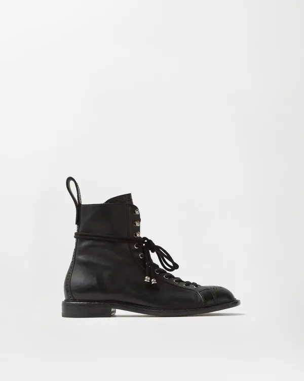 Versace Billy Leather Lace-up Boots