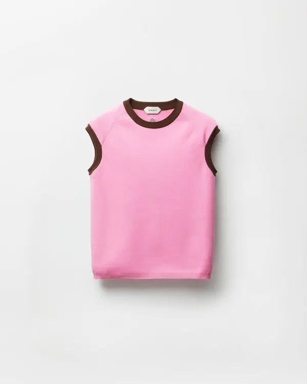 Versace Sleeveless Crewneck Cotton Knit Top