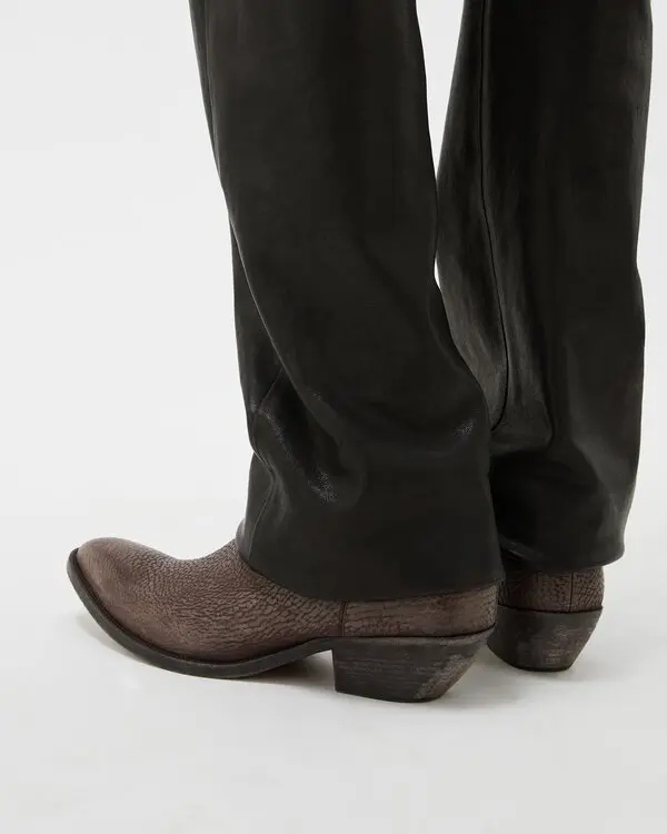 Versace Tigre Leather Texan Boots