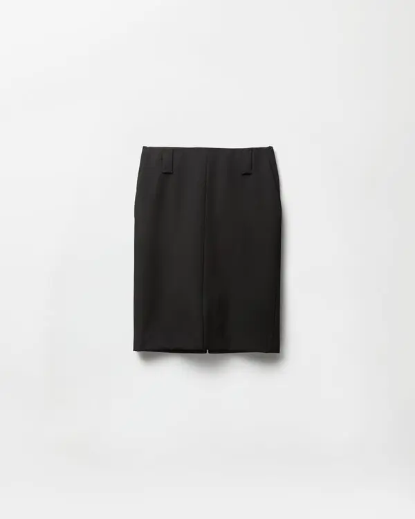 Versace Wool Pencil Skirt With Medusa Hardware - Black