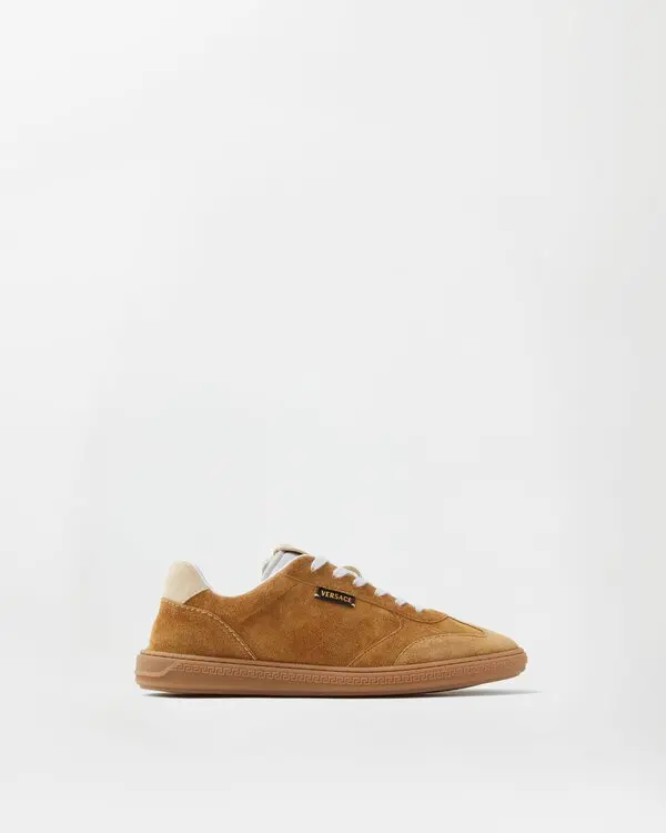 Versace Greca Court Suede Sneakers - Brown