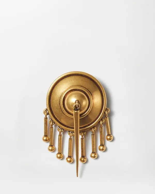 Versace Scudo Brooch With Sculptural Elements - Gold