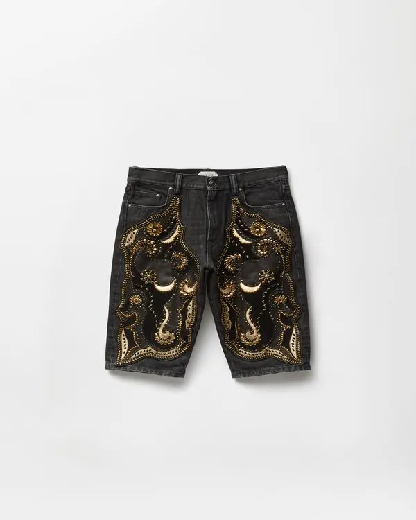 Versace Embroidered Knee-length Jeans