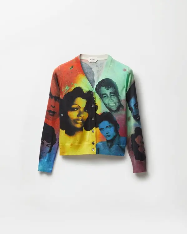 Versace The Party" Silk Knit Cardigan - Print