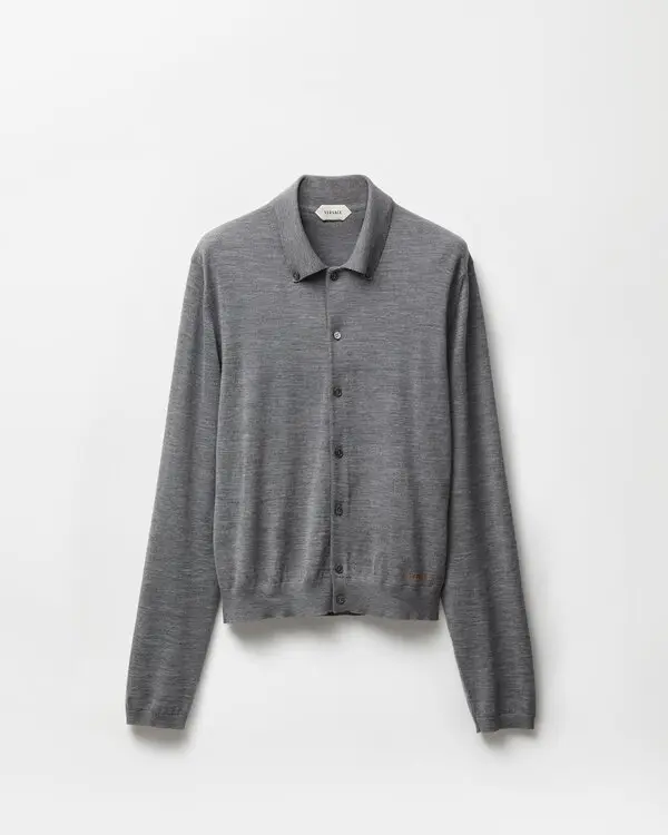 Versace Embroidered Wool Knit Cardigan