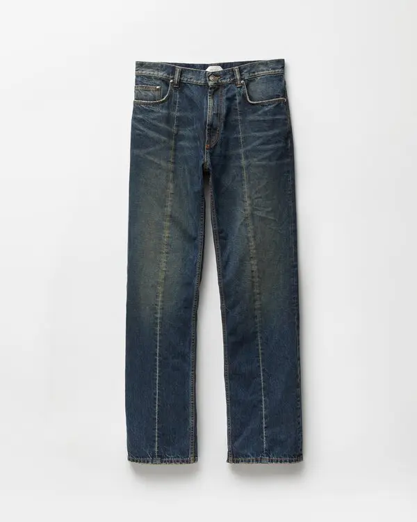 Versace Distressed Straight Leg Jeans