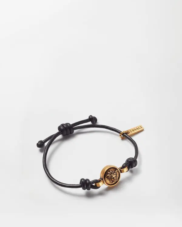 Versace Medusa Leather Bracelet - Black