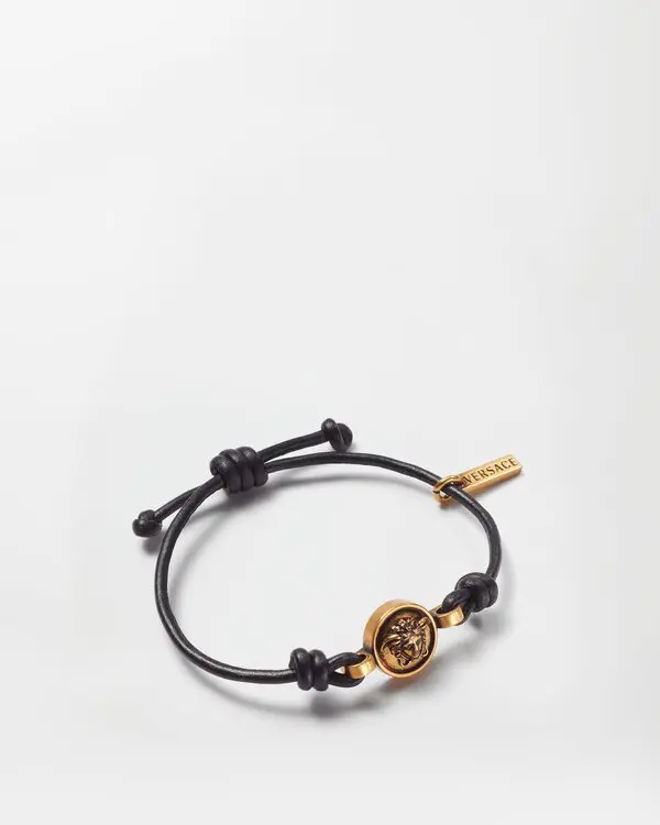 Versace Medusa Leather Bracelet - Black