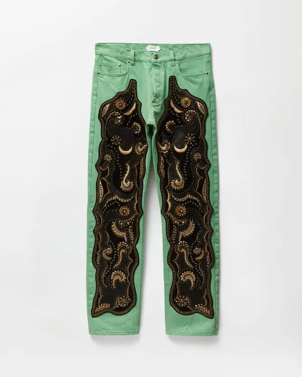 Versace Embroidered Straight Jeans