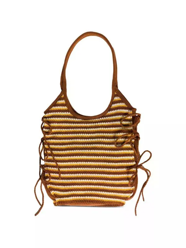 Miu Miu Ivy Crochet Shoulder Bag - Brown