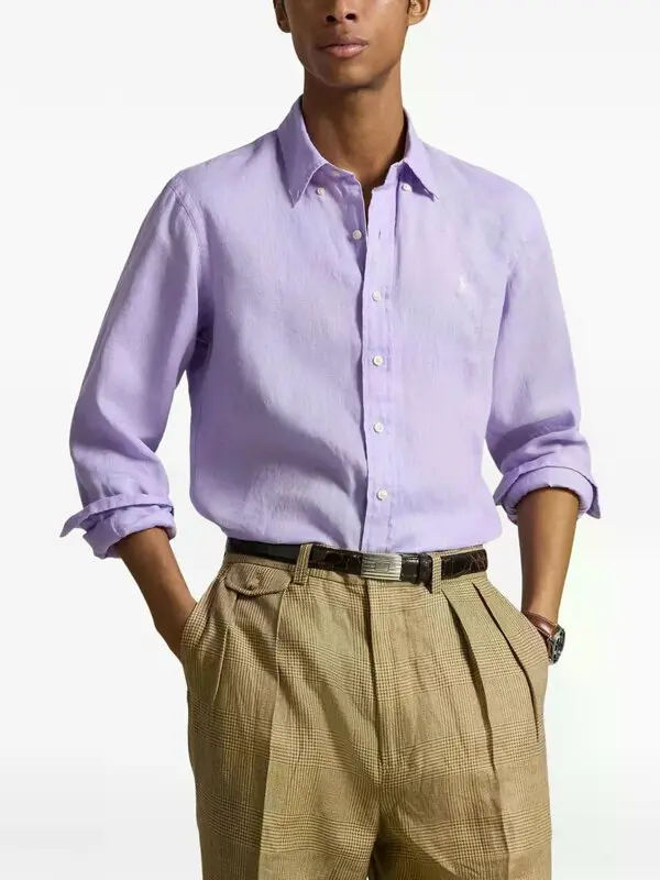 Polo Ralph Lauren Embroidered-pony Shirt - Purple
