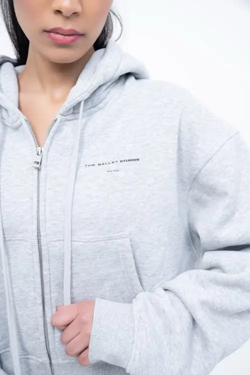 THE BALLET Zip Up Cropped Performance Hoodie