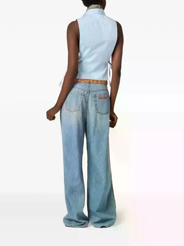 Miu Miu Chambray Wide-leg Pants