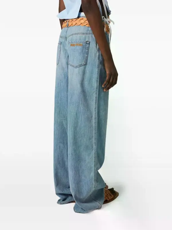 Miu Miu Chambray Wide-leg Pants