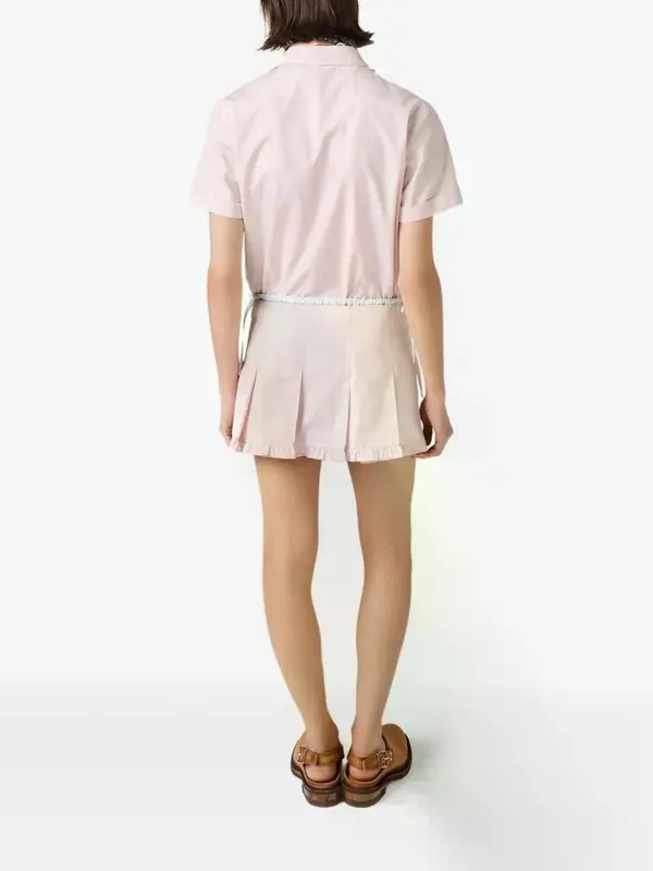 Miu Miu Cotton Poplin Shirt With Ruffle Detail - Pink