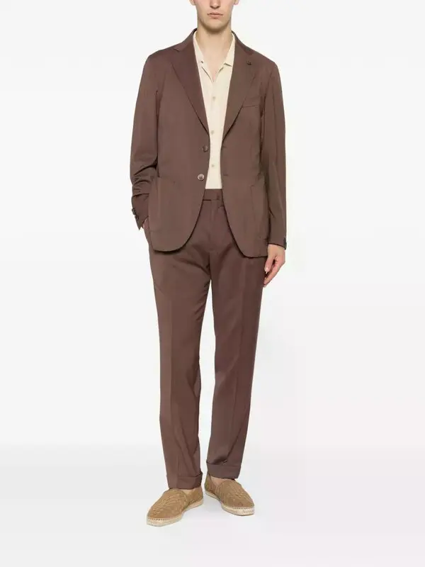 SANTANIELLO Single-breasted Notch-lapel Suit - Brown