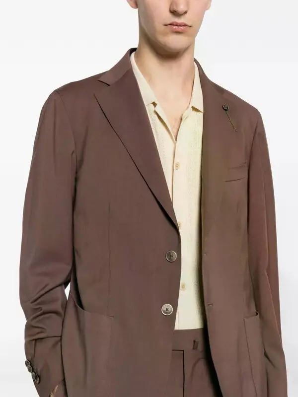 SANTANIELLO Single-breasted Notch-lapel Suit - Brown