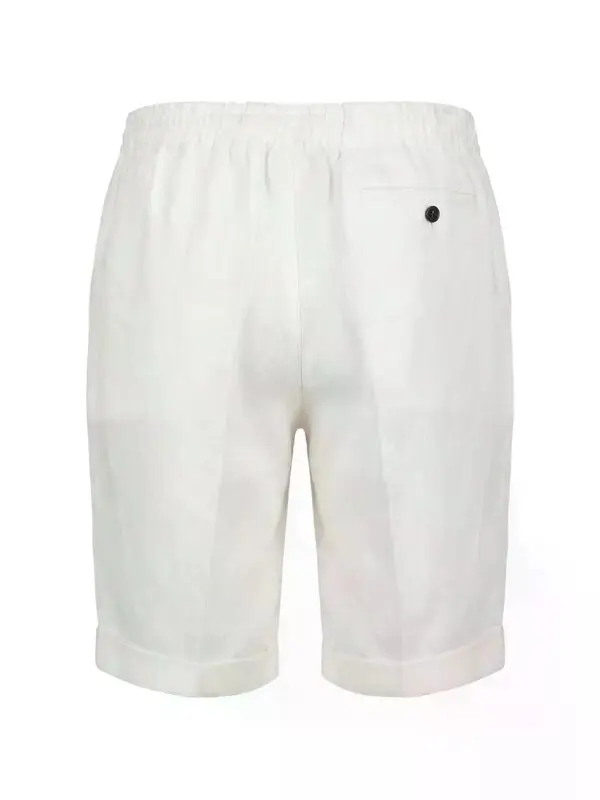 DRUMOHR Belted Pleated Linen Shorts