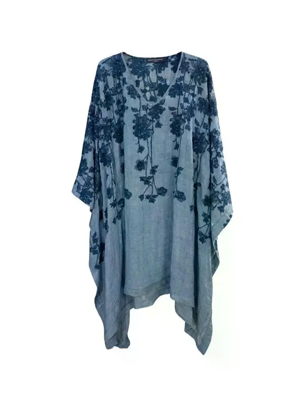 Ermanno Scervino Floral Embroidered Linen Kaftan