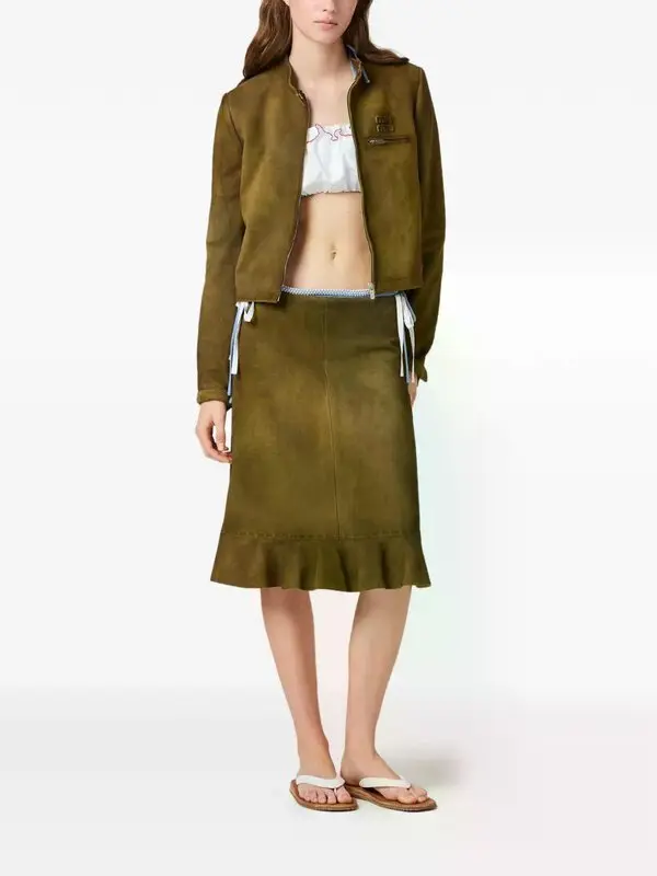 Miu Miu Embroidered Poplin Bandeau Top