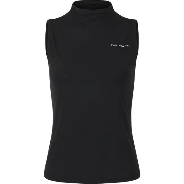 THE BALLET Sleeveless High-neck Tank With Logo Detail