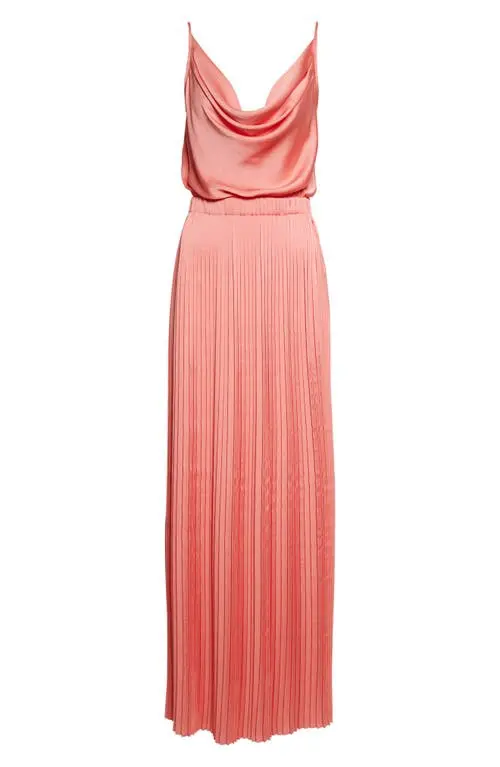 pleated coral maxi dress Seeking Champagne Pleated Maxi Dress In Coral