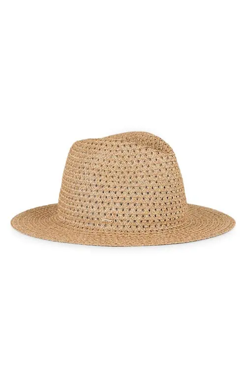 Eugenia Kim Lillian Packable Straw Fedora - Camel/gold