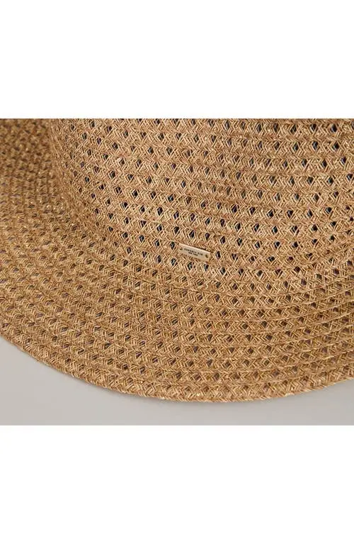 Eugenia Kim Lillian Packable Straw Fedora - Camel/gold